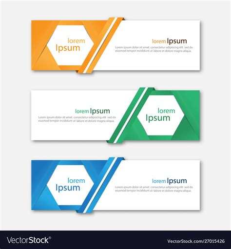 Set Abstract Design Banner Template Royalty Free Vector