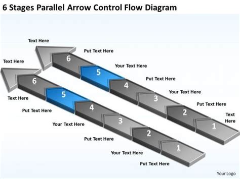 Parallel Arrow Control Flow Diagram Business Plan Template For Restaurant PowerPoint Slides