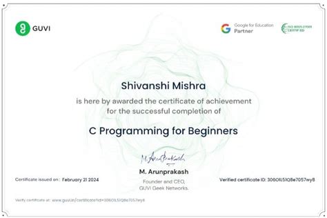 Shivanshi Mishra On Linkedin Certificateofachievement Cprogramming Codingfundamentals