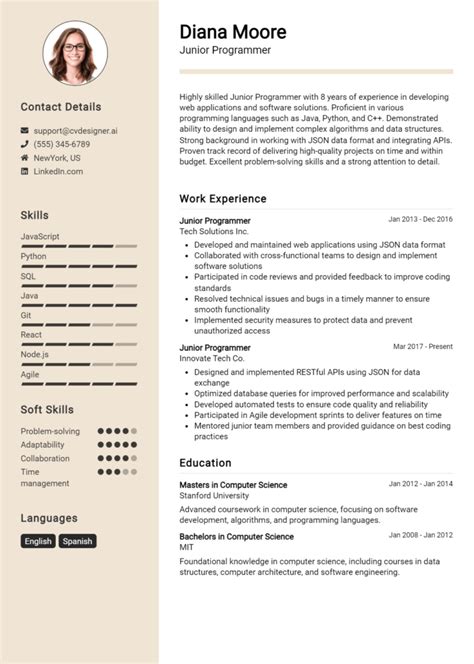 Software Programmer Resume Examples And Templates For CVDesigner Ai