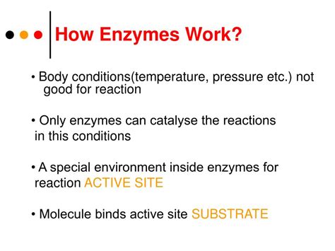 PPT HOW ENZYMES WORK PowerPoint Presentation Free Download ID