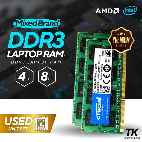 Laptop Notebook Ram Ddr 3 2gb4gb8gb Used Shopee Malaysia