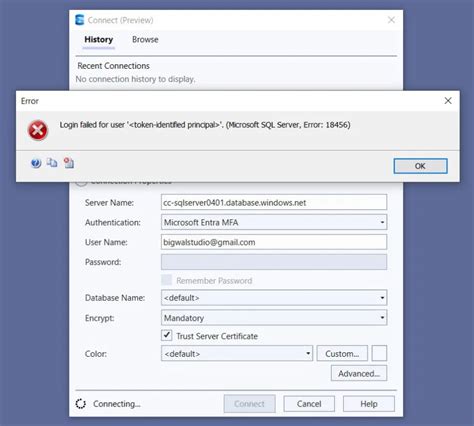 connection issues using ssms error 18456 microsoft qanda