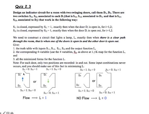Solved Design An Indicator Circuit For A Room With Two Chegg Com