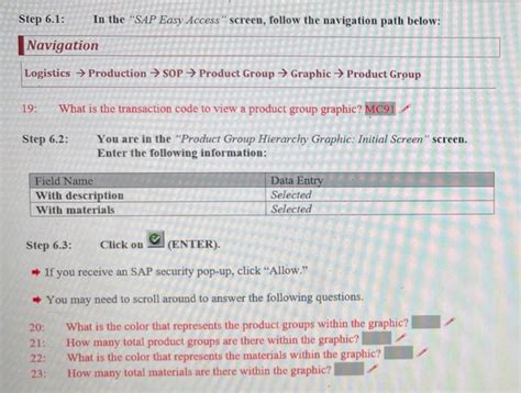 Solved Step In The SAP Easy Access Screen Follow The Chegg Com