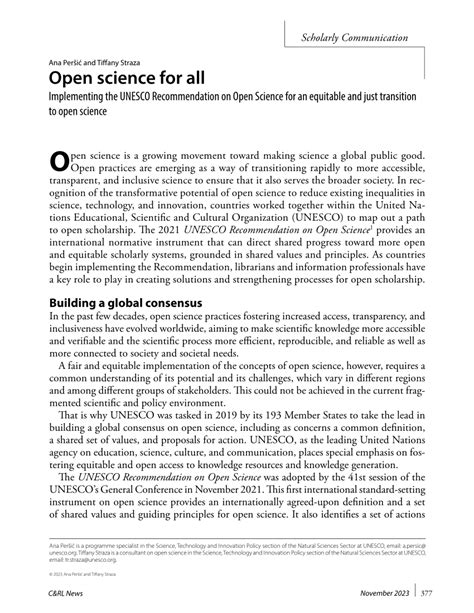 Pdf Open Science For All Implementing The Unesco Recommendation On