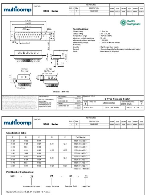 Db9 Socket Housing Pdf Electrical Connector Ac Power Plugs And Sockets