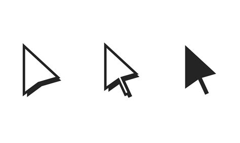 Vector Computer Mouse Cursor Icon Set Arrow With Shadow Flat Vector