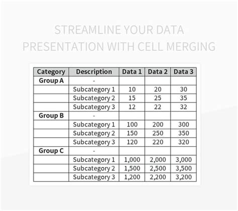Streamline Your Data Presentation With Cell Merging Excel Template And
