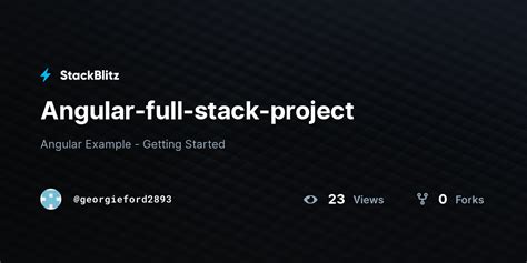 Angular Full Stack Project Stackblitz