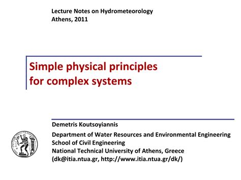 Pdf Lecture Notes On Hydrometeorology Simple Physical Principles For Complex Systems