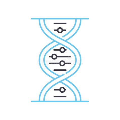 Genetic Dna Line Icon Outline Symbol Vector Illustration Concept Sign Stock Vector