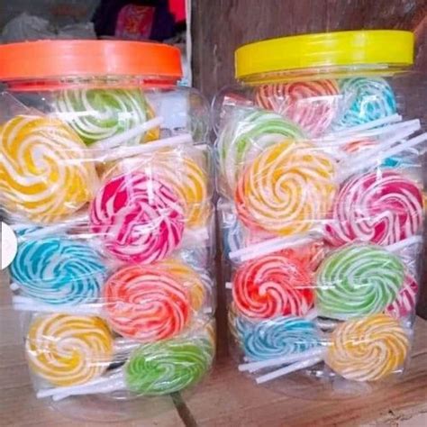 Mix Fruit Mix Colour Round Candy Lollipop Packaging Type Plastic Jar