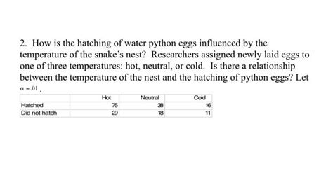 solved 2 how is the hatching of water python eggs