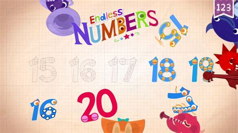 endless 123 numbers learning numbers from 16 to 20 youtube