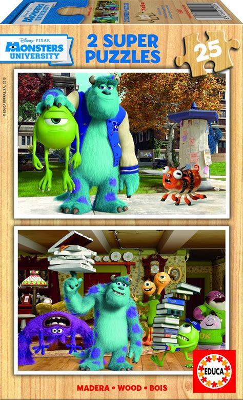 Educa Monsters University Puzzle Doble De 25 Piezas De Madera 15607