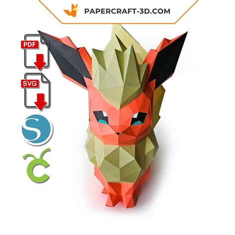 Papercraft Pyroli Pokémon 3d Origami Feu à Assembler
