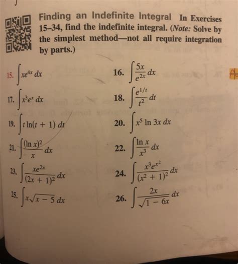 solved finding an indefinite integral in exercises 15 34