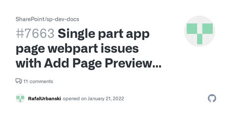 Single Part App Page Webpart Issues With Add Page Preview Interface · Issue 7663 · Sharepoint