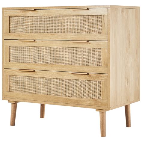 Vevor Rattan 3 Drawer Chest 30 Lbs Capacity 10 Lbs Each