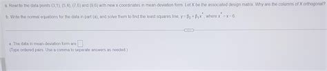 solved a rewrite the data points 3 1 5 4 7 6 and