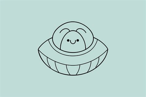 Outline Cute Alien Fish Graphic By Griffin Stock · Creative Fabrica