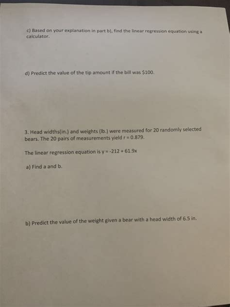 solved correlation and linear regression 1 listed below are