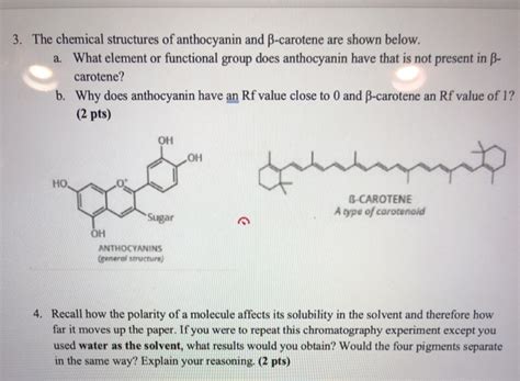 Solved 3 The Chemical Structures Of Anthocyanin And