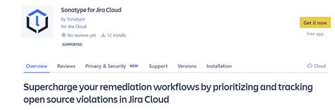 Sonatype For Jira Cloud