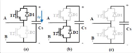 Half Bridge Topology A Submodule Inserted B Submodule Bypassed C Download Scientific