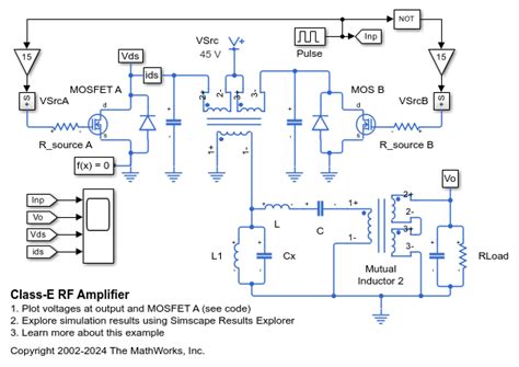 class e rf amplifier matlab and simulink