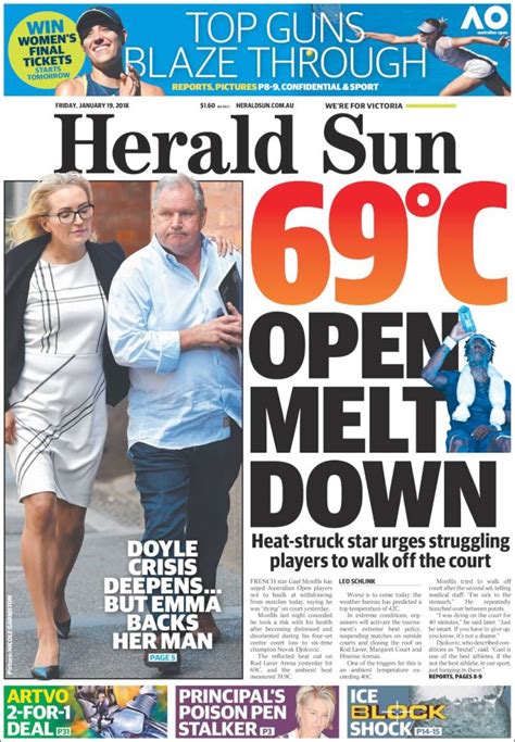 Newspaper Herald Sun Australia Newspapers In Australia Fridays