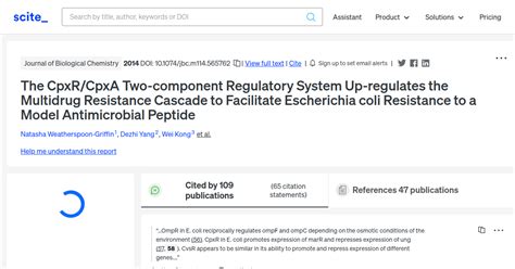 The Cpxr Cpxa Two Component Regulatory System Up Regulates The Multidrug Resistance Cascade To