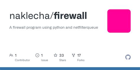 github naklecha firewall a firewall program using python and