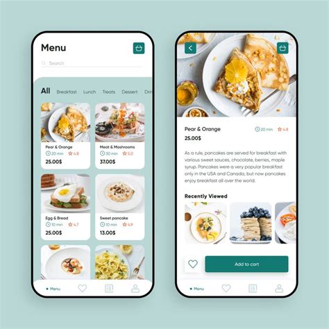 Restaurant Menu Mobile App Design Website Menu Design Restaurant App Mobile App Design