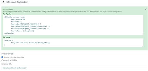 pretty urls remove index php using concrete help concrete cms