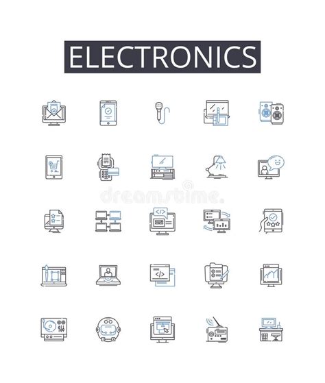 Electronics Line Icons Collection Optimization Allocation Planning