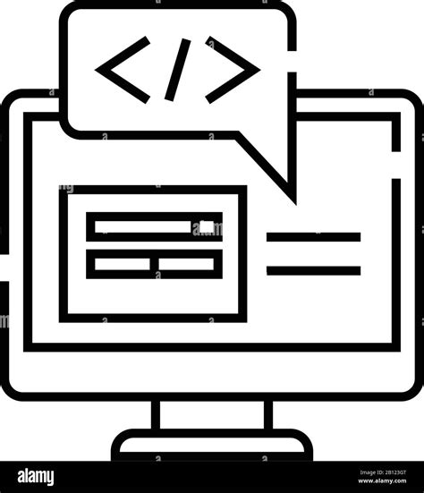 Code Writing Line Icon Concept Sign Outline Vector Illustration Linear Symbol Stock Vector
