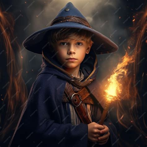 Premium AI Image | a young wizard is melting an ice wall with fire spells