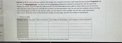 Solved Exercise Write A Java Program Based On The Design Chegg