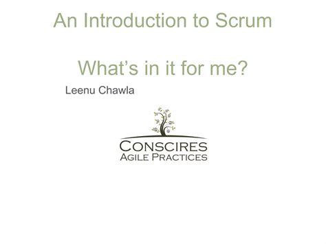 Introduction To Agile Scrum PPT