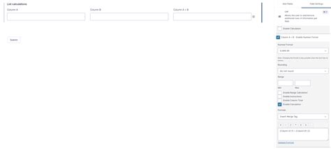 list field calculation examples gravitywp