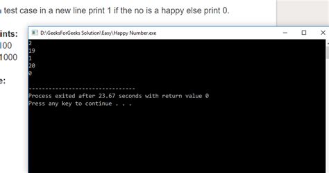 Geeksforgeeks Solution For Happy Number
