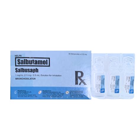 Asmalin Salbutamol 2 Mg Ml 2 5 Ml Unit Dose Nebule Xalmeds