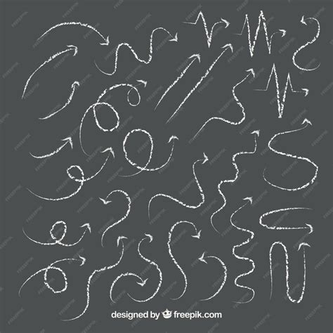 모든 방향으로 손으로 그린 화살표의 다양한 무료 벡터