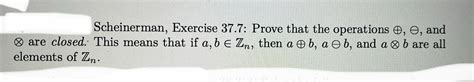 solved scheinerman exercise 37 7 prove that the operations