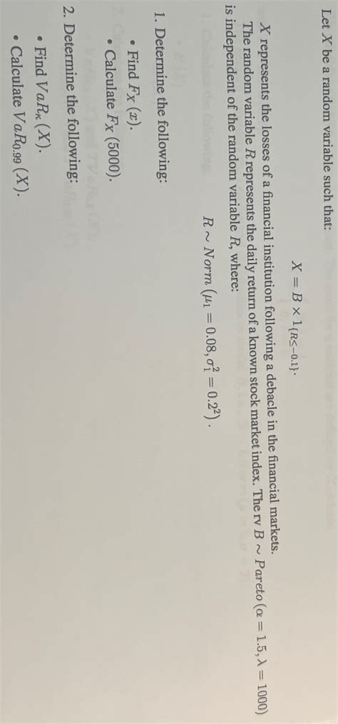Solved Let X ﻿be A Random Variable Such That 01x