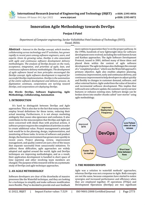 Innovation Agile Methodology Towards Devops Pdf