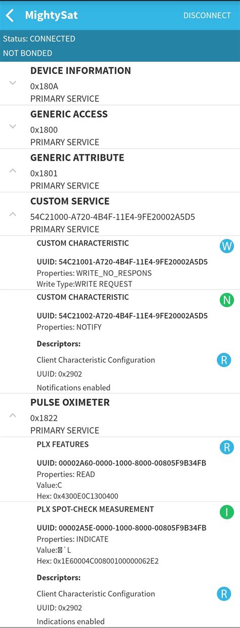 android unable to retrieve real time data from masimo mightysat pulse