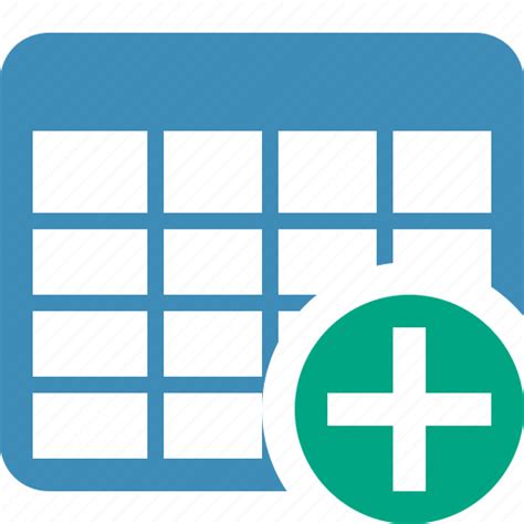 Add Cell Data Database Grid Row Table Icon